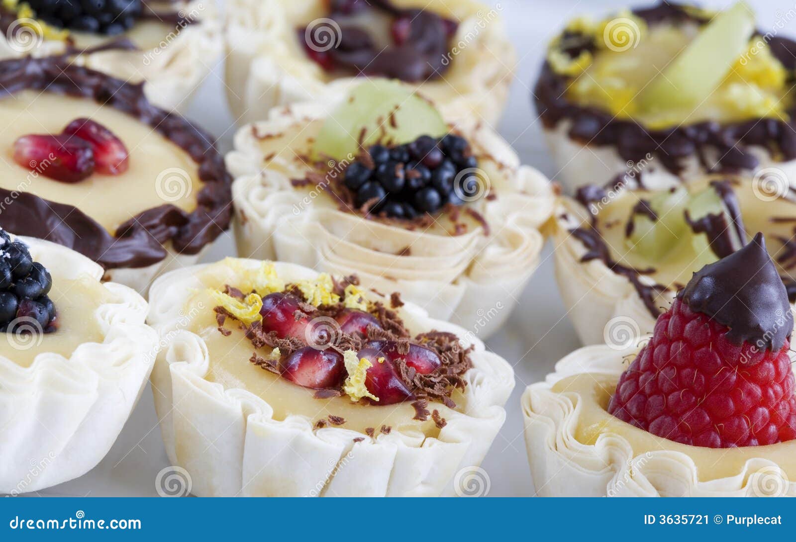 Mini pastries stock image. Image of tray, food, plate - 3635721