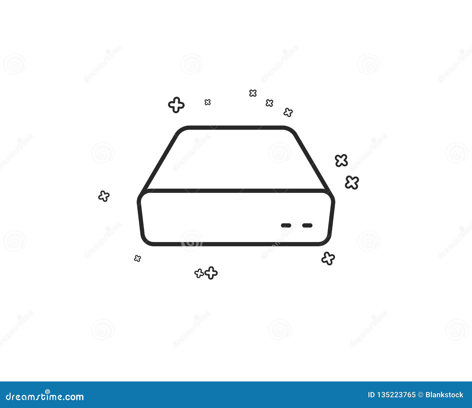 Mini Pc Line Icon. Small Computer Device Sign. Vector Stock Vector ...