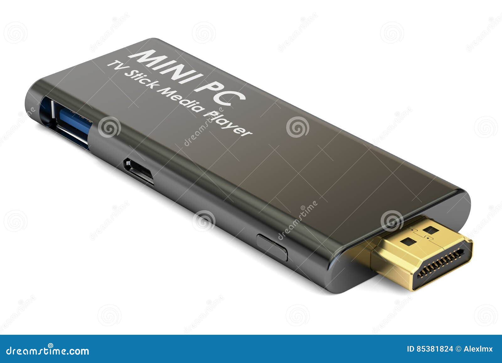 Mini PC TV Dongle Stick Inside Cardboard Box, Delivery Concept. 3D ...