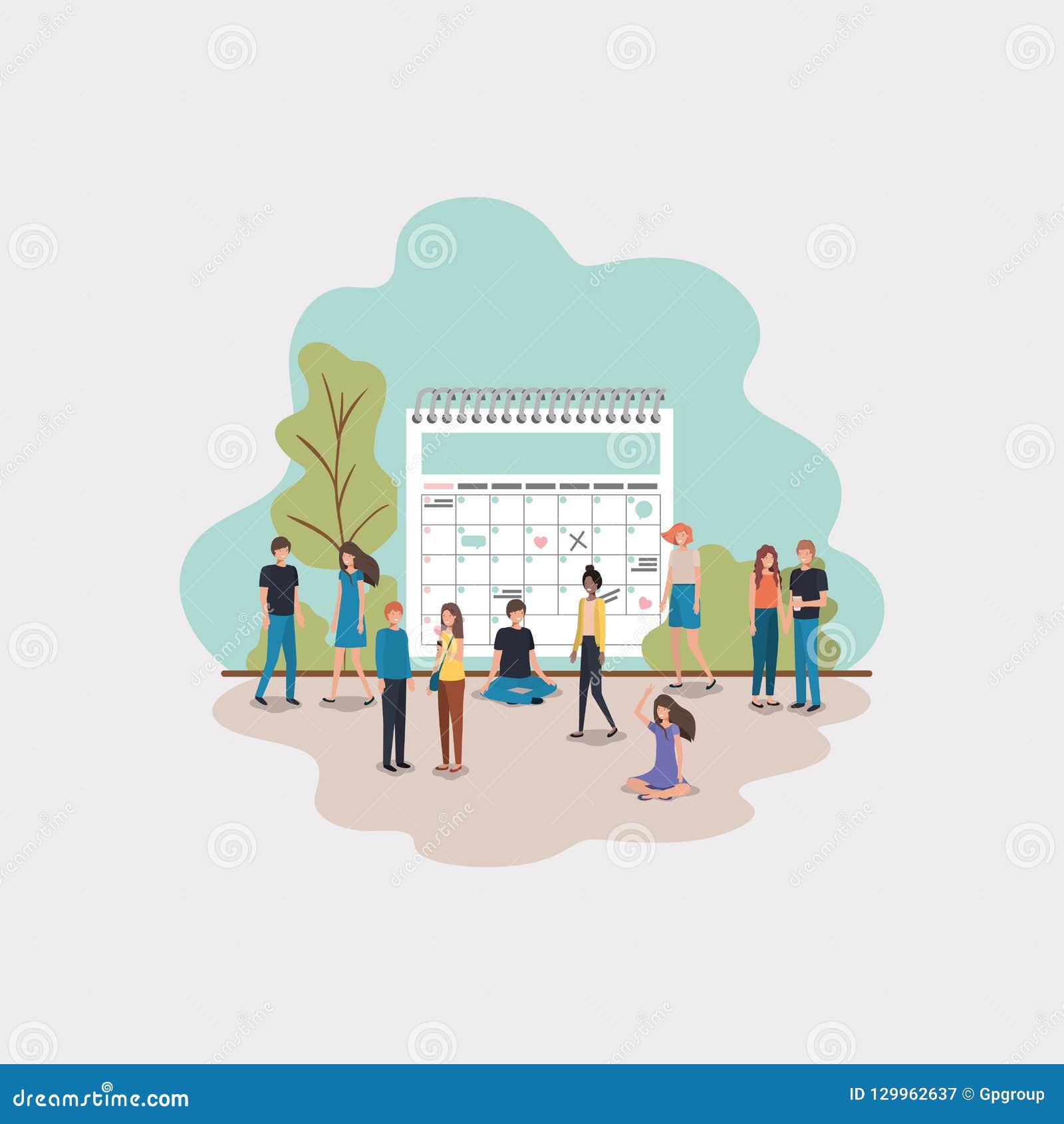 People And Calendar. Entrepreneurship Schedule Plan, Work Planning ...