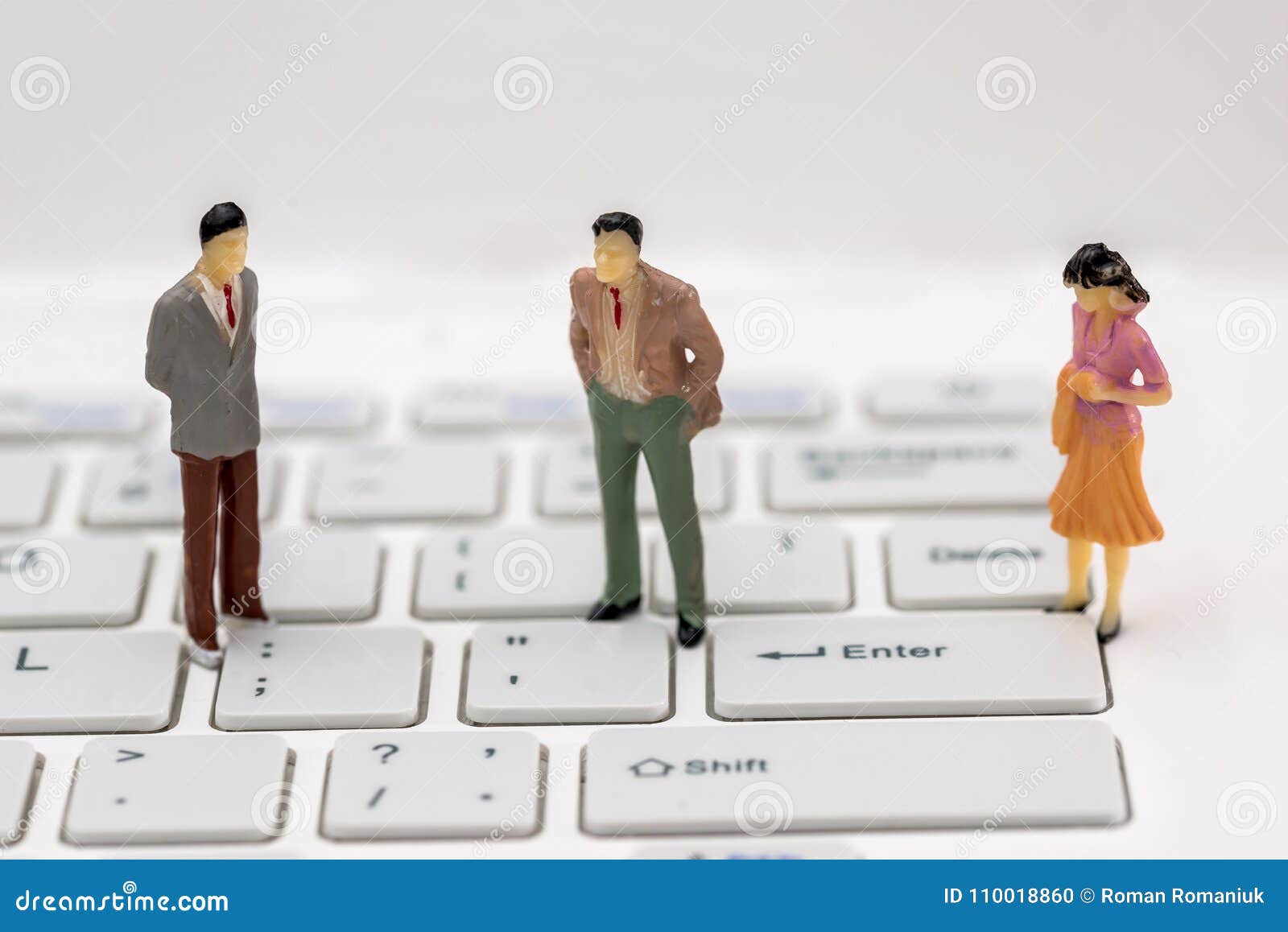 Mini people on a computer stock photo. Image of keyboard - 110018860
