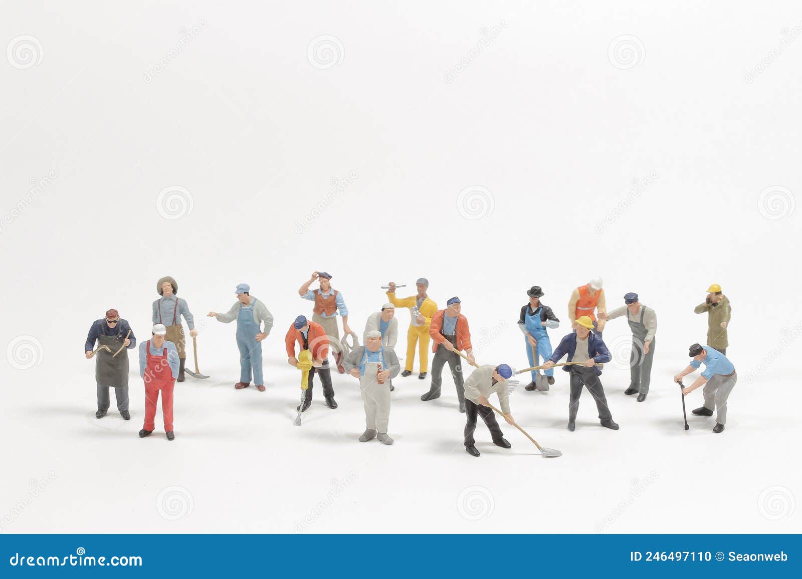 A Mini People Group of Labor on White Background Stock Photo - Image of ...