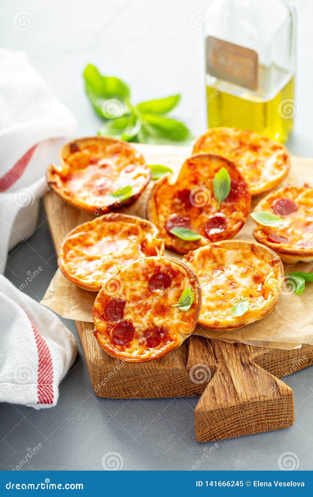 Mini Pepperoni and Cheese Pizzas Stock Image - Image of pepper ...