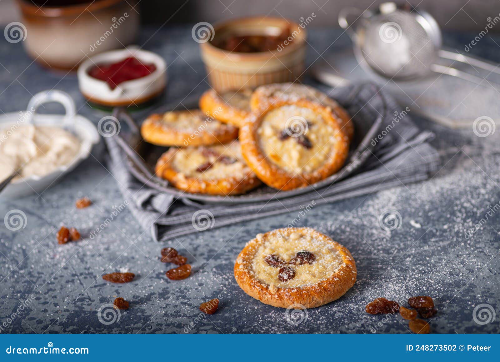 Mini pies with jam stock photo. Image of cooking, breakfast - 248273502