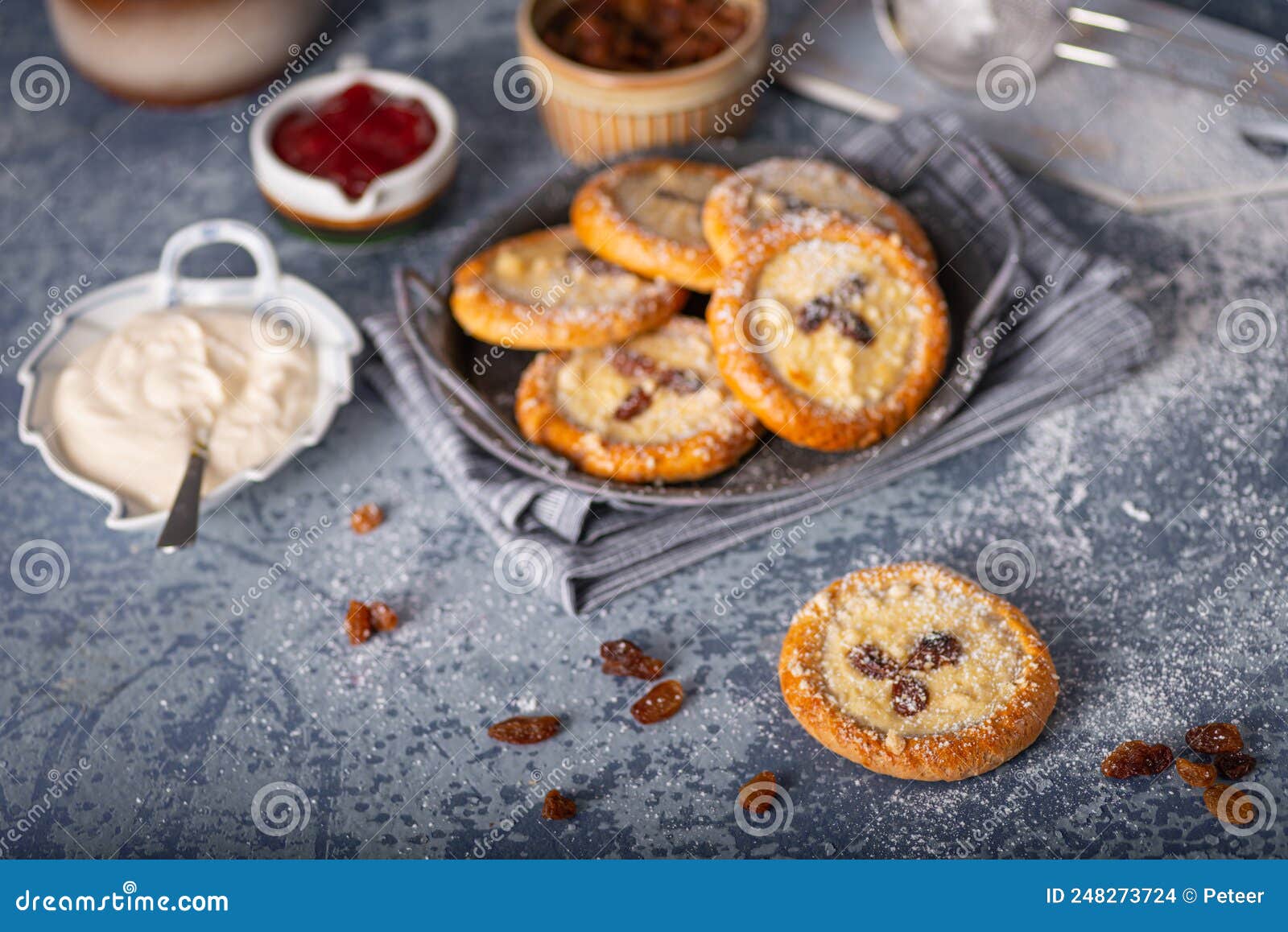 Mini pies with jam stock photo. Image of homemade, rustic - 248273724