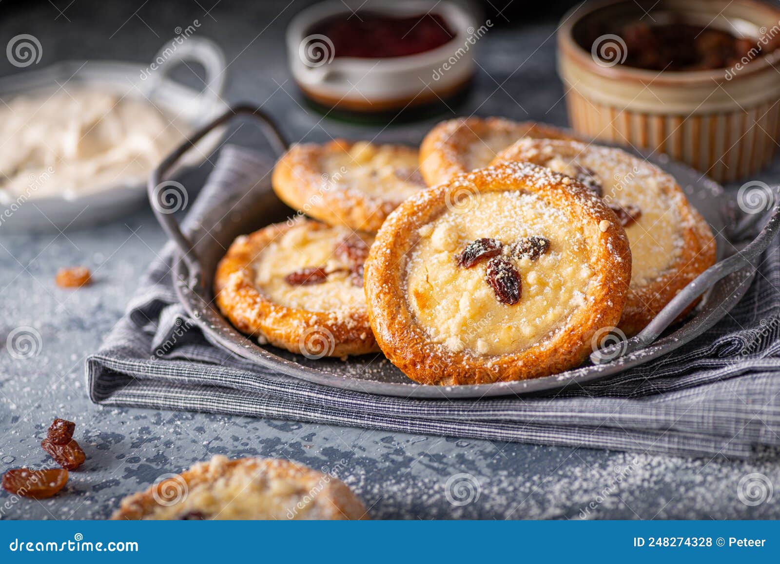 Mini pies with jam stock photo. Image of gourmet, breakfast - 248274328