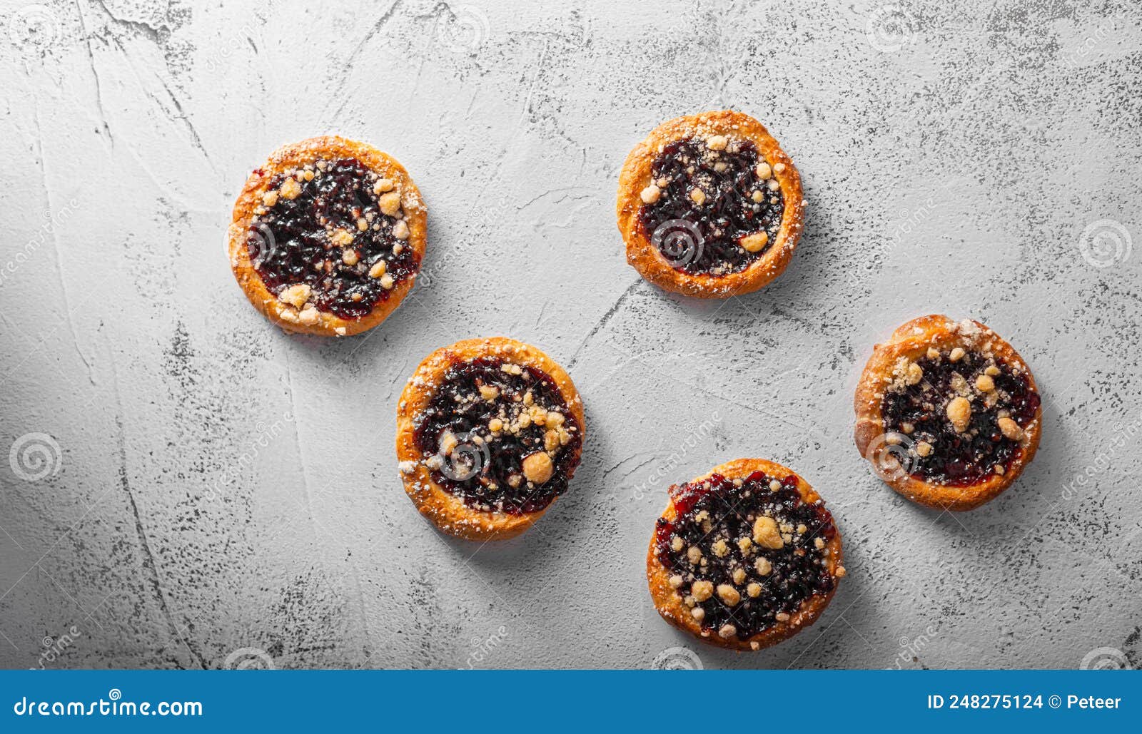 Mini pies with jam stock photo. Image of cuisine, breakfast - 248275124