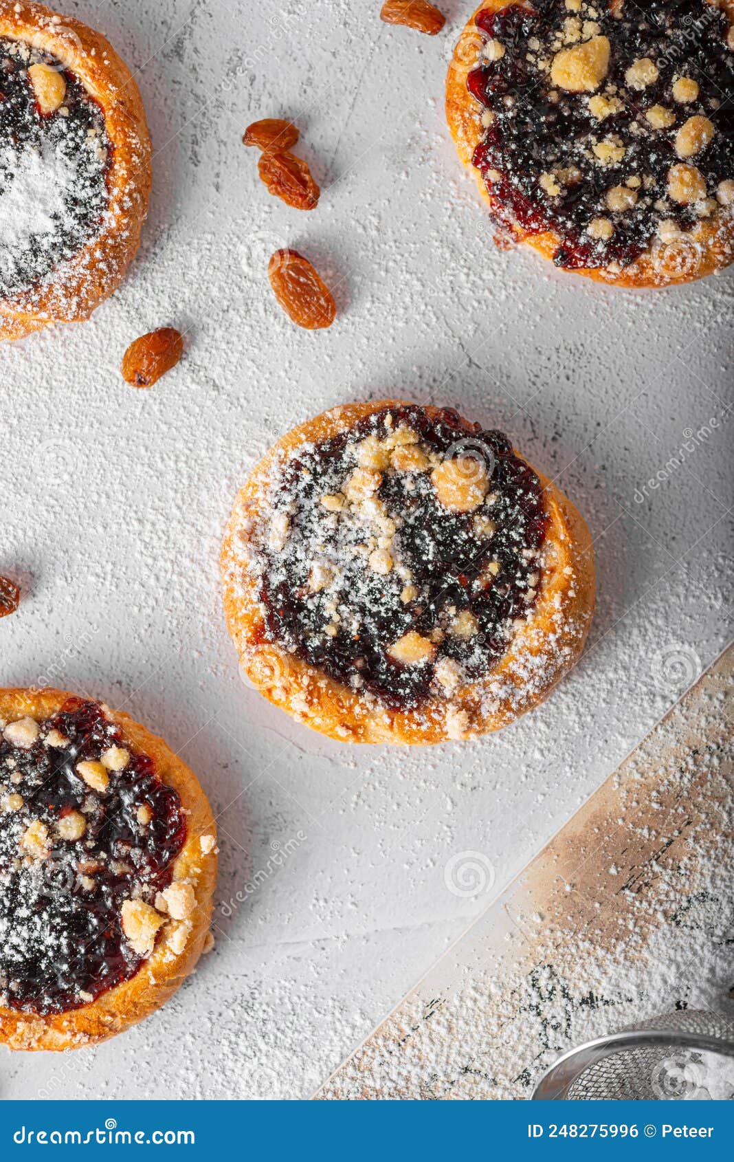 Mini pies with jam stock photo. Image of cake, homemade - 248275996