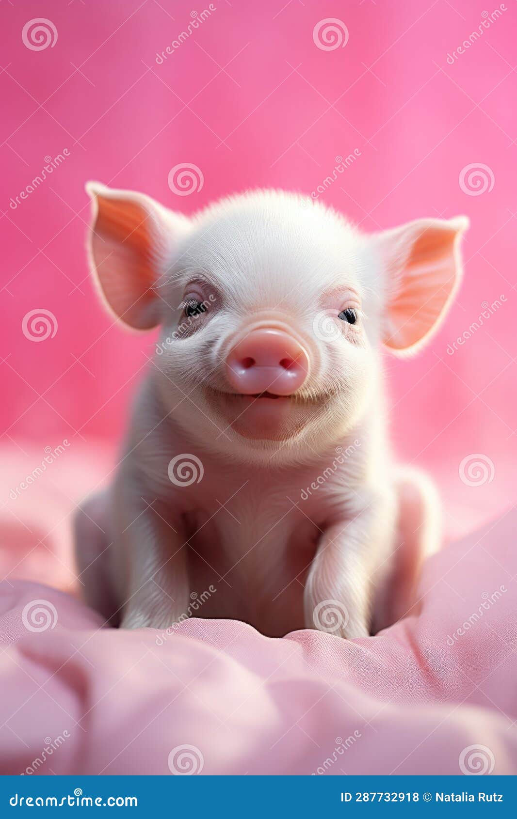 A Mini Pig, Smiling AI Generative Stock Illustration - Illustration of ...
