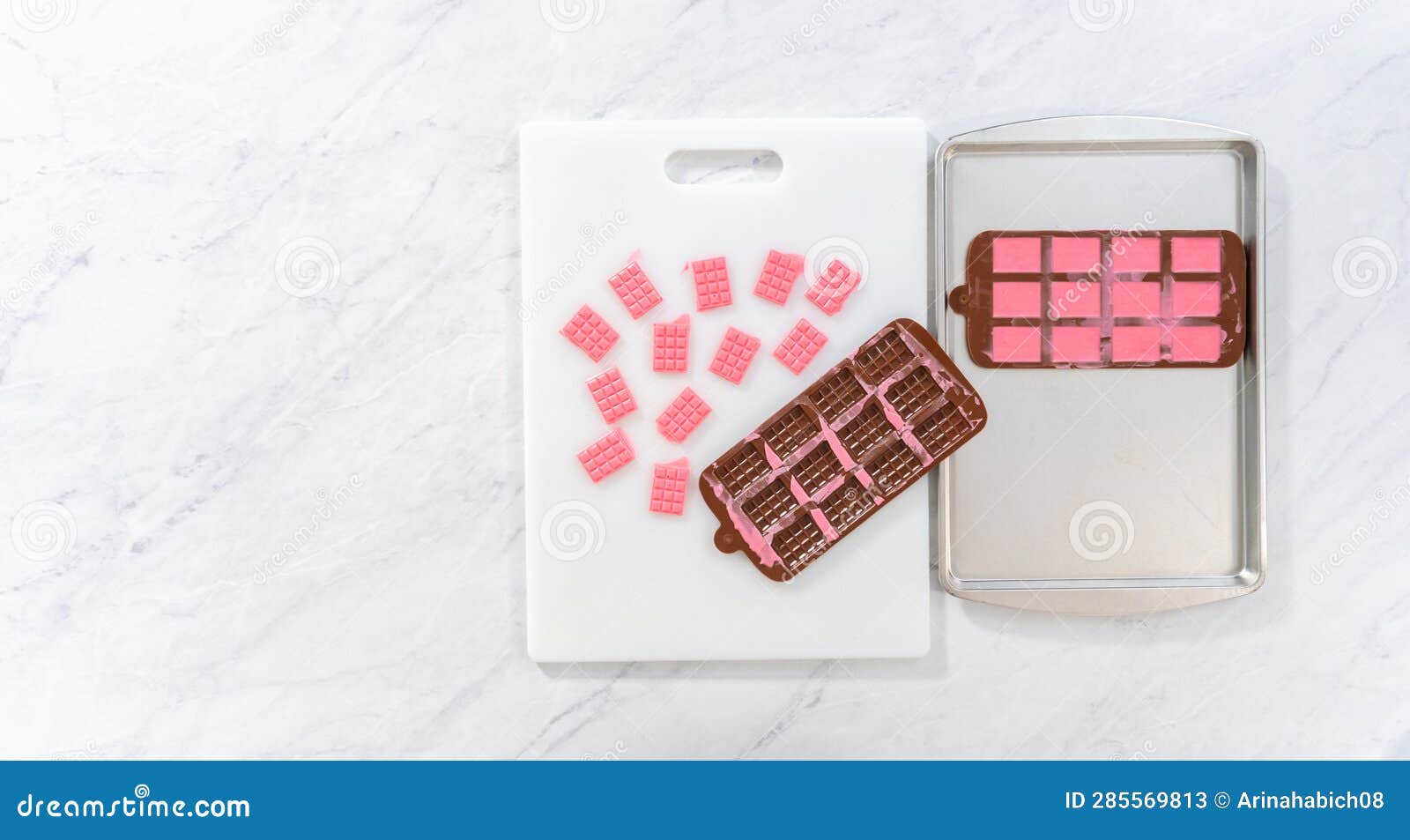 Mini pink chocolates stock image. Image of sweets, homemade - 285569813