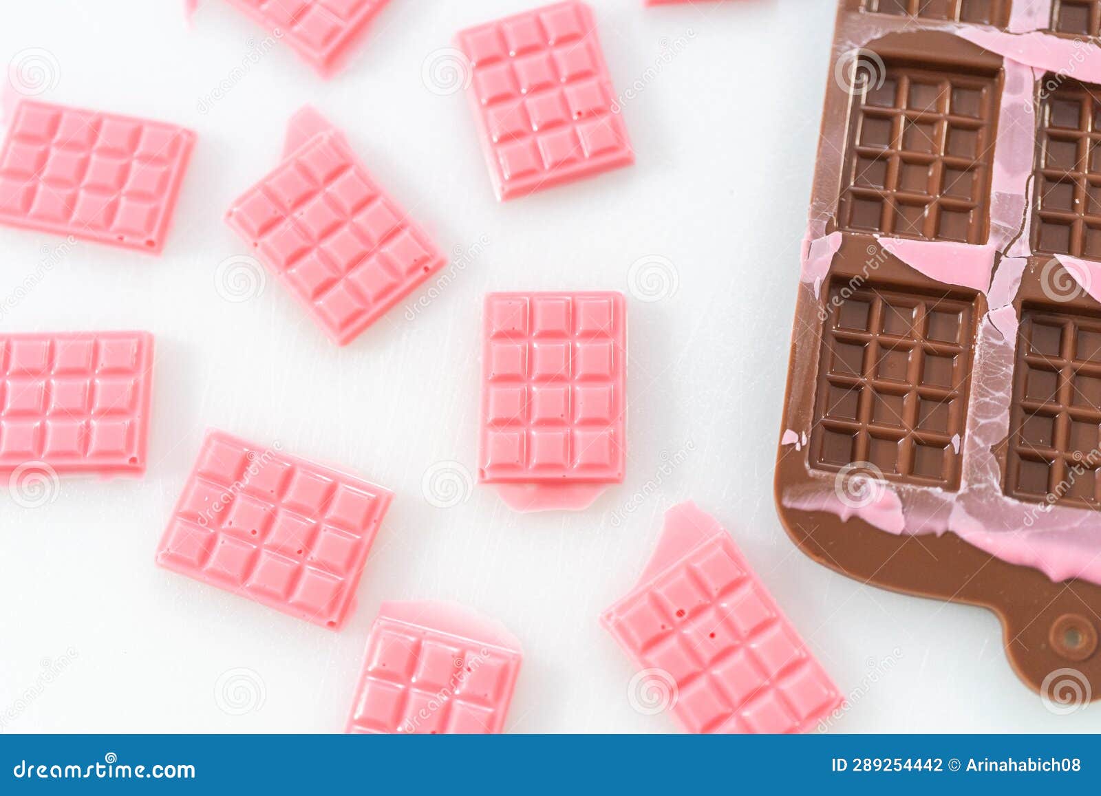 Mini pink chocolates stock photo. Image of pink, miniature - 289254442