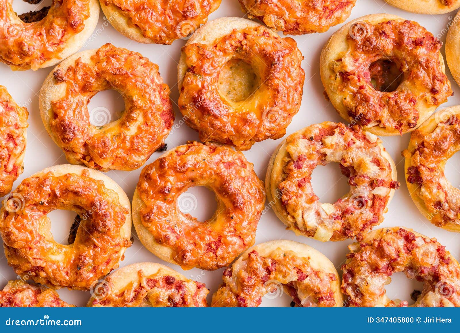 Mini Pizza Bagels. Top View Stock Photo - Image of bagel, dough: 347405800