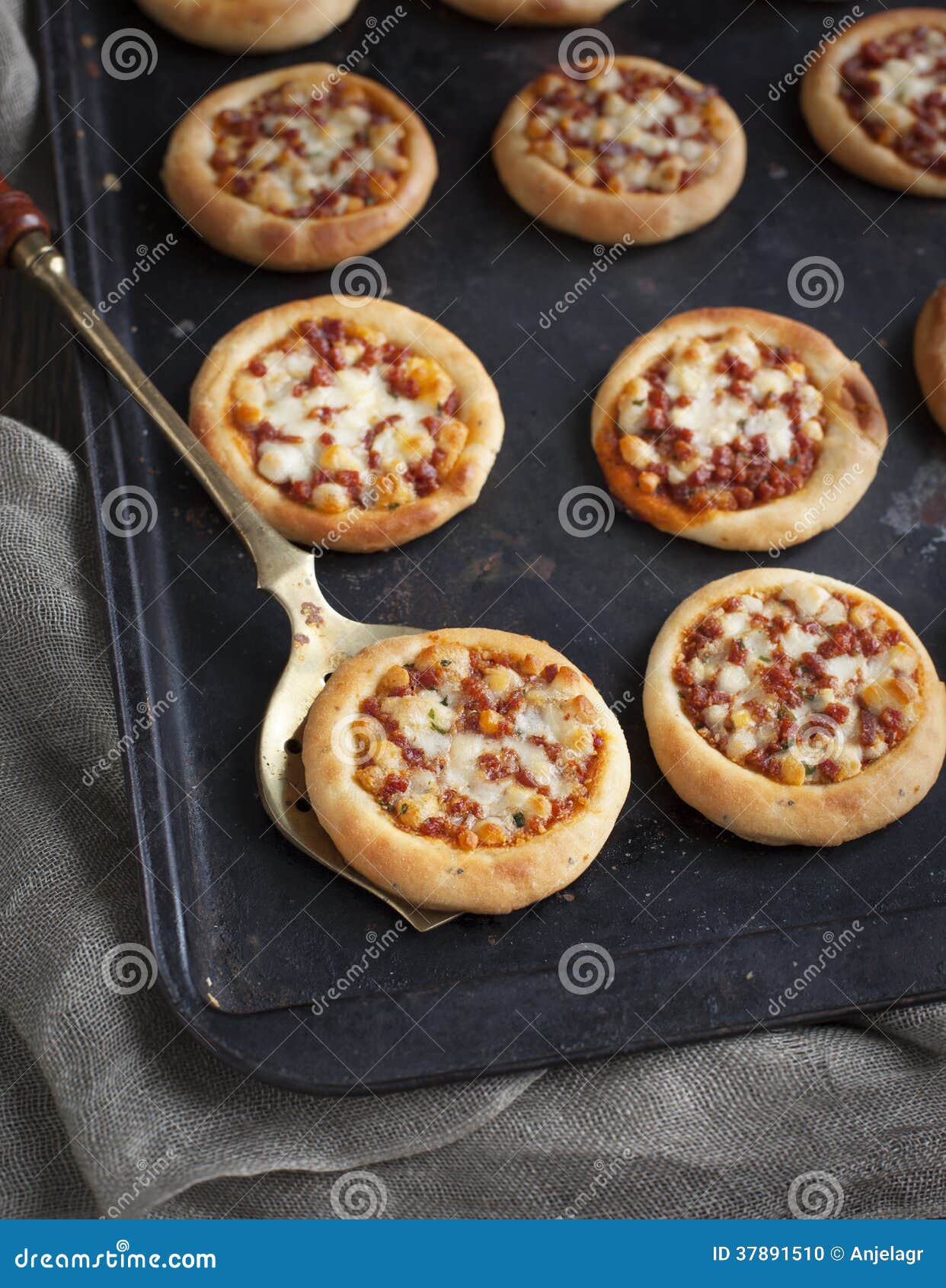 Mini Pizza With Kashar Cheese From Turkish Cuisine. Puff Pastry Mini ...