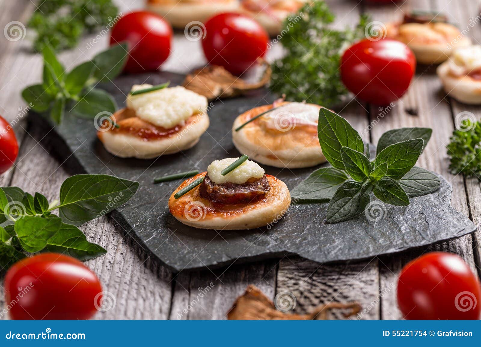 Mini pizzas stock photo. Image of italian, mozzarella - 55221754