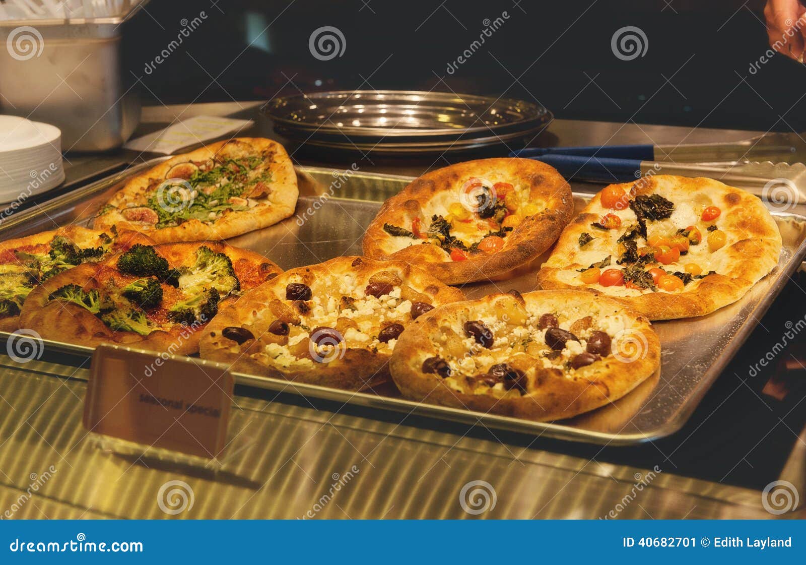 Mini Pizzas stock image. Image of food, tray, restaurant - 40682701