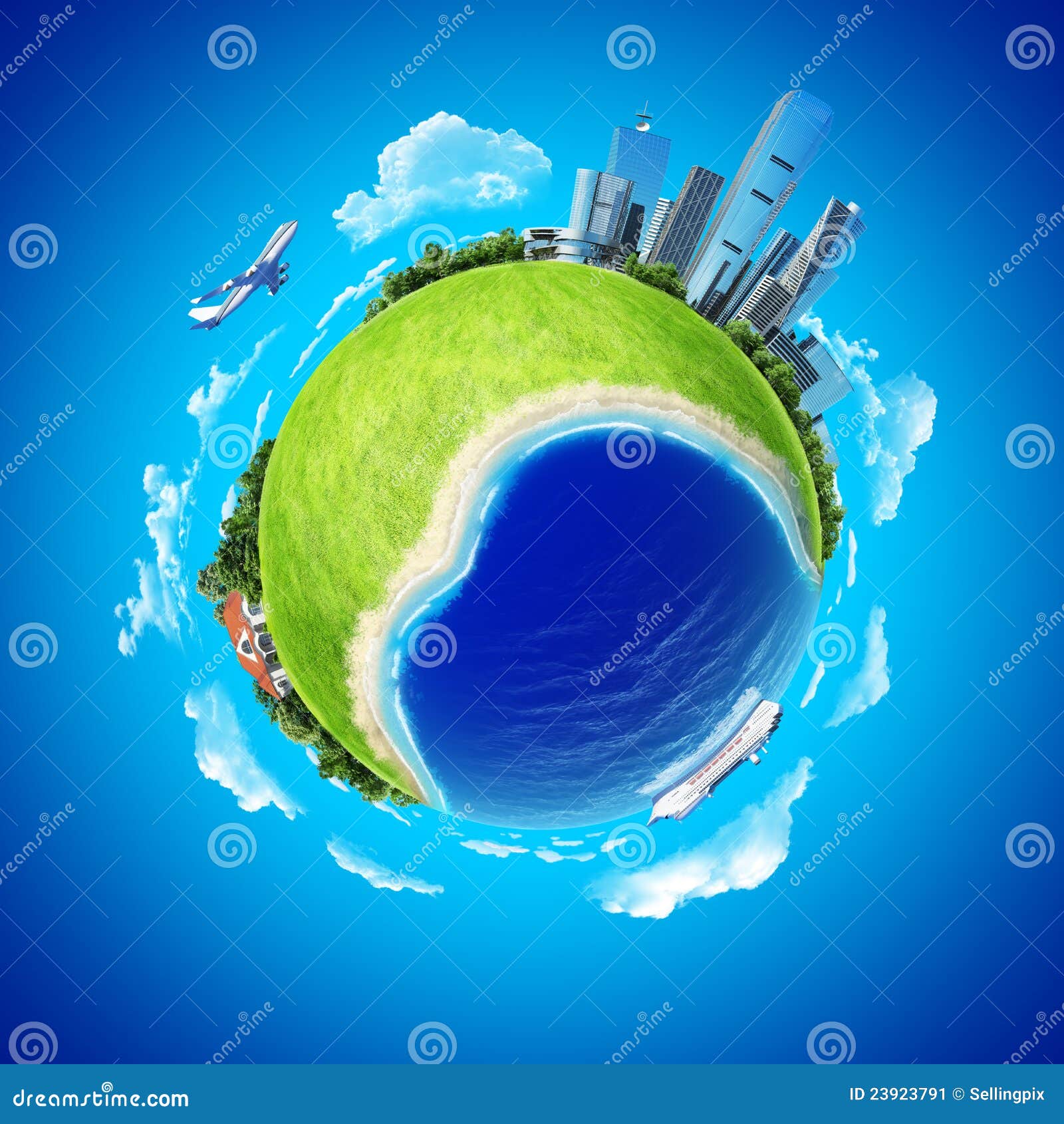 Mini Planet Concept. Business and Travel. Stock Image - Image of ...