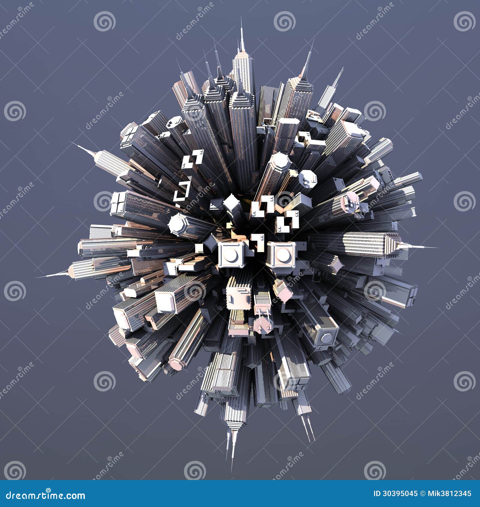 Mini Planet Concept Green Energy In Modern City Royalty-Free Stock ...