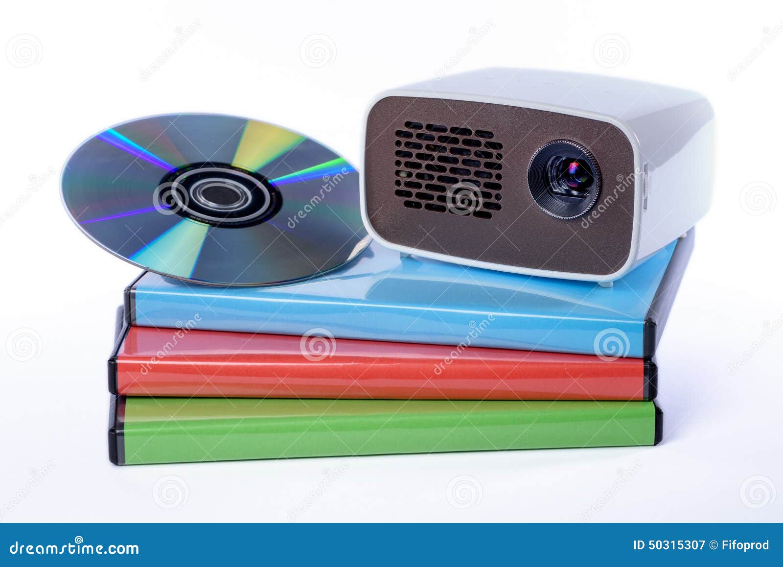 Mini Projector Dvd Dvd Cases Isolated White Background Stock Photos ...