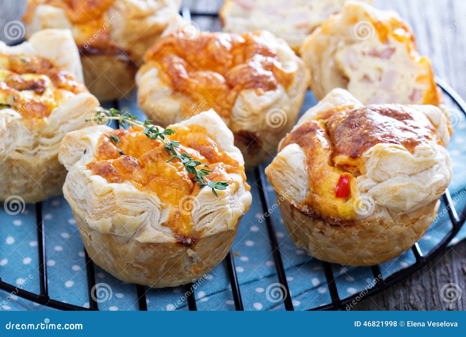 Mini Quiche with Puff Pastry Stock Photo - Image of cheddar, french ...