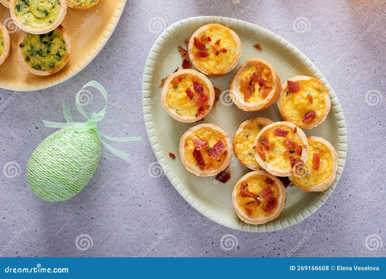 Mini Quiches with Bacon for Easter Brunch Stock Photo - Image of brunch ...