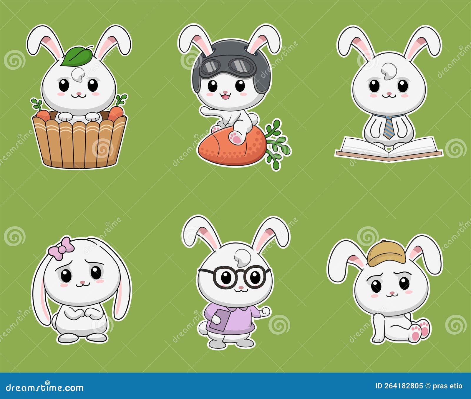 Mini cute Rabbit in action stock vector. Illustration of mammal - 264182805