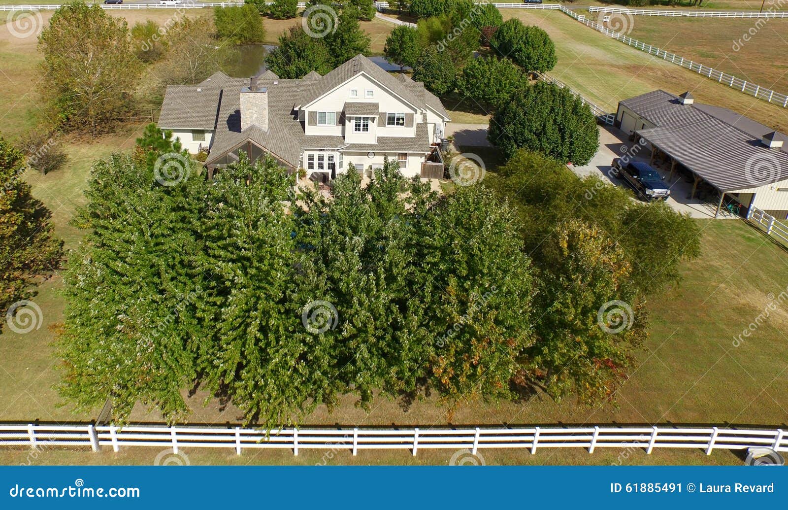 Mini Ranch stock image. Image of drone, fence, oklahoma - 61885491