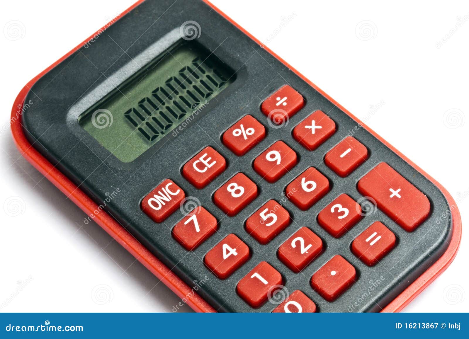 MIni Red Calculator Isolated on White Stock Image - Image of addition ...