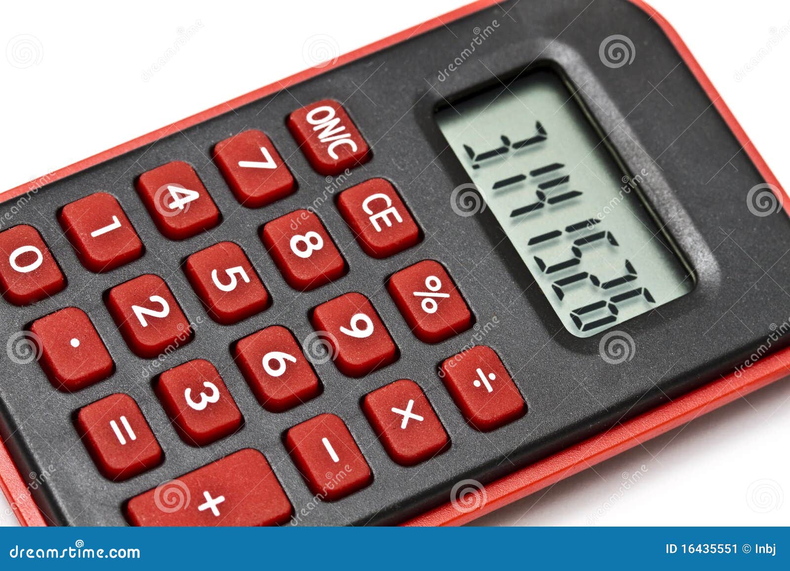 MIni Red Calculator Isolated on White Stock Image - Image of background ...