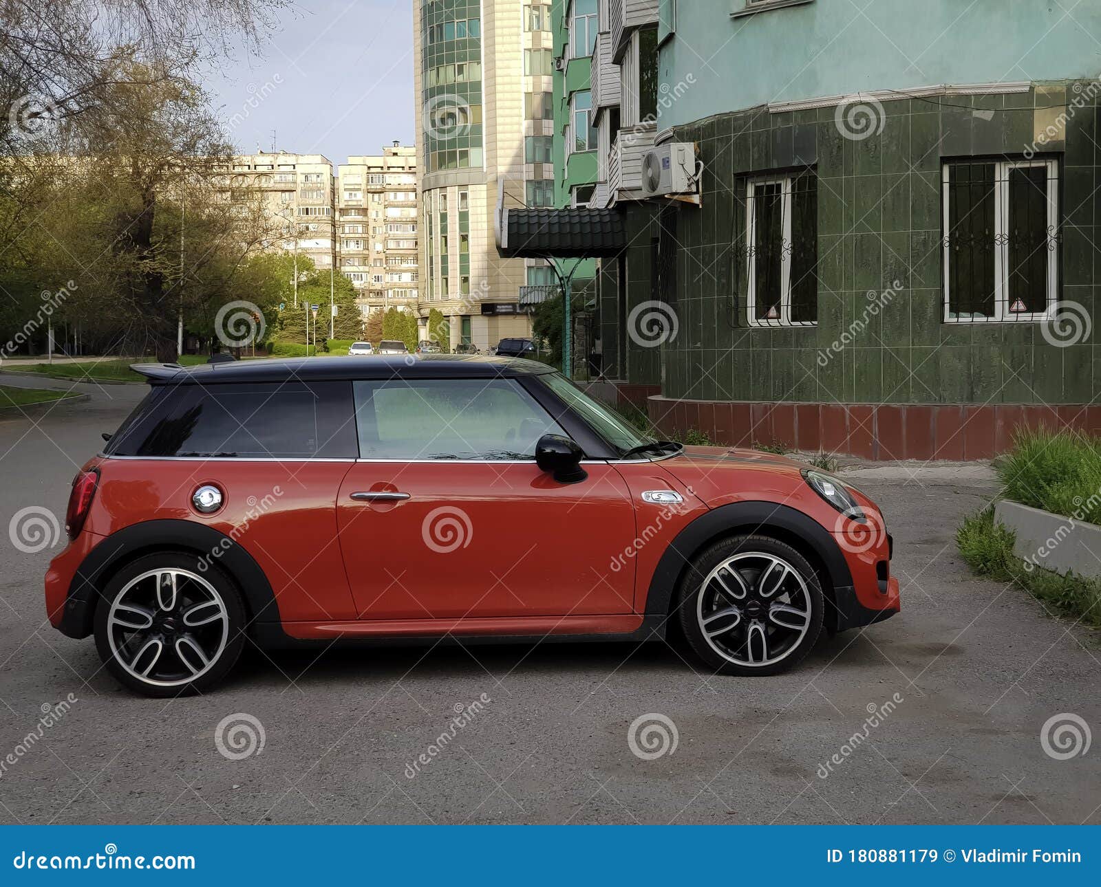 Mini red car. stock image. Image of mini, season, light - 180881179