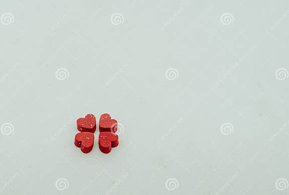 4 Mini Red Heart in White Background Stock Photo - Image of card ...