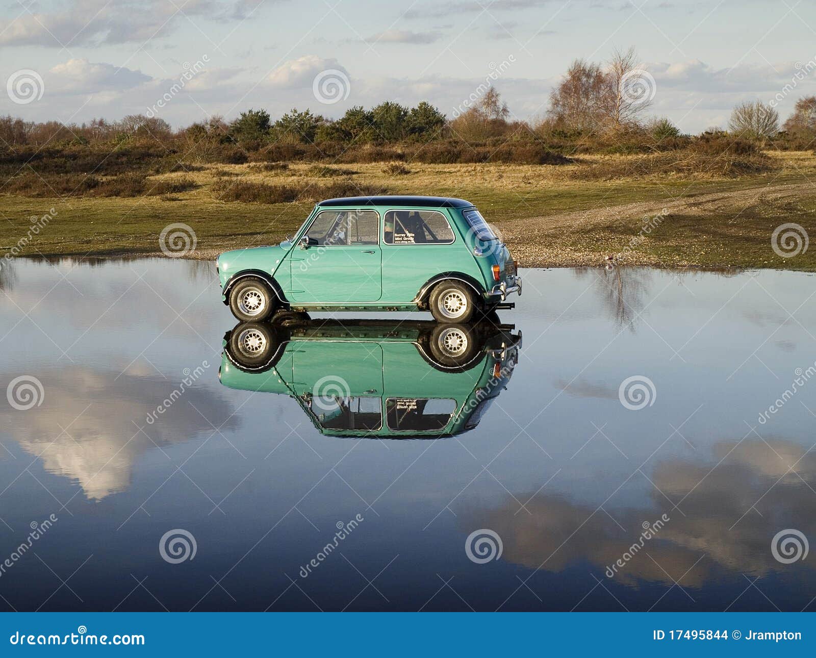 Mini Reflection stock photo. Image of custom, green, automotive - 17495844