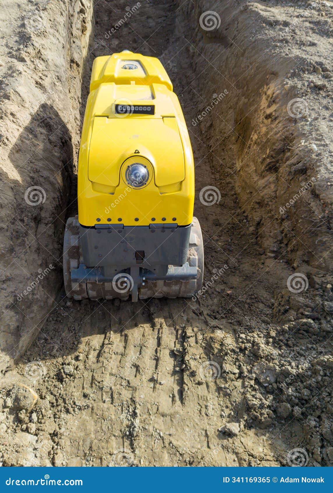 Remote-controlled Mini Compactor in Trench Stock Illustration ...