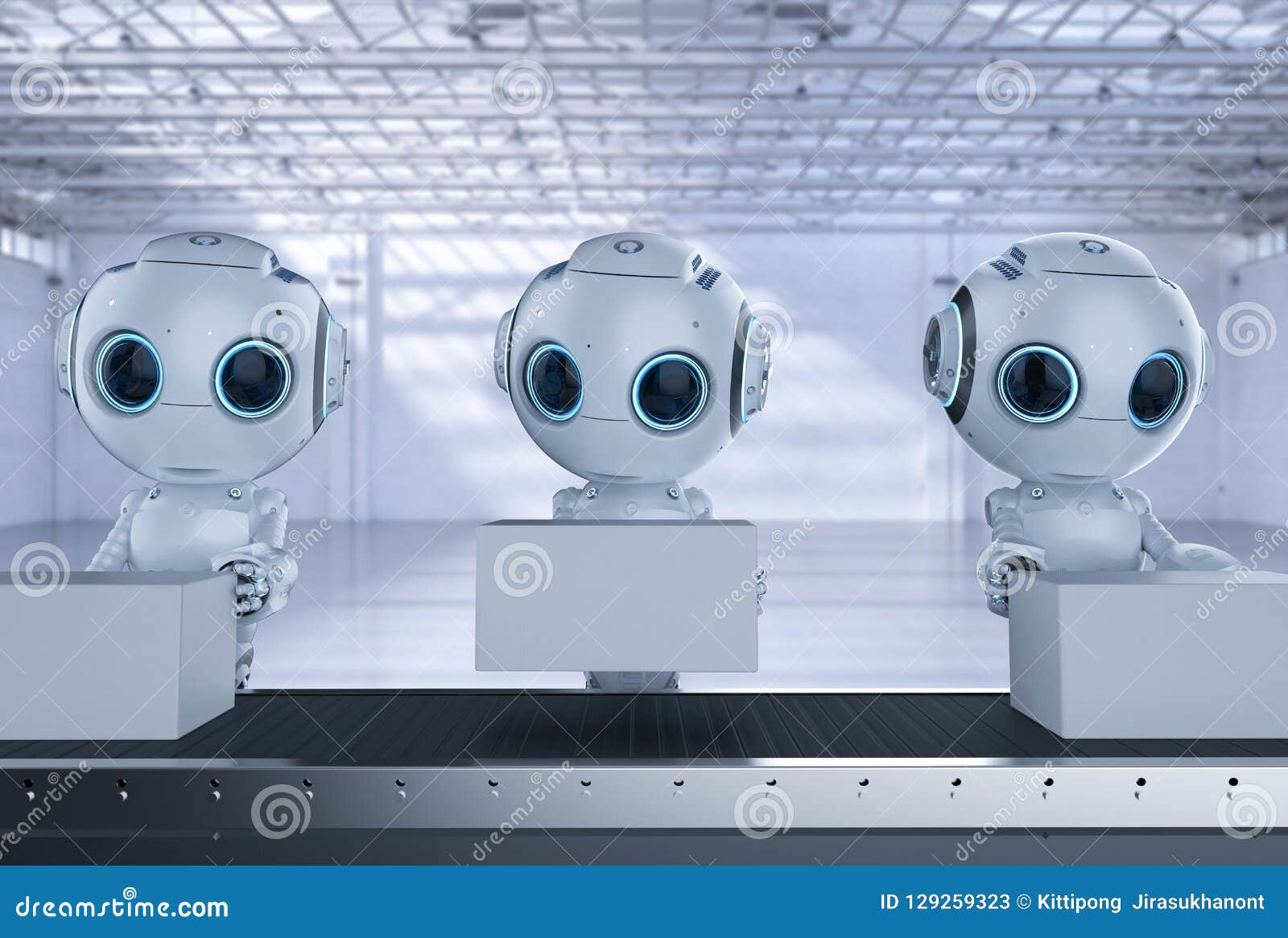 Mini Robot With Boxes Royalty-Free Stock Photo | CartoonDealer.com ...