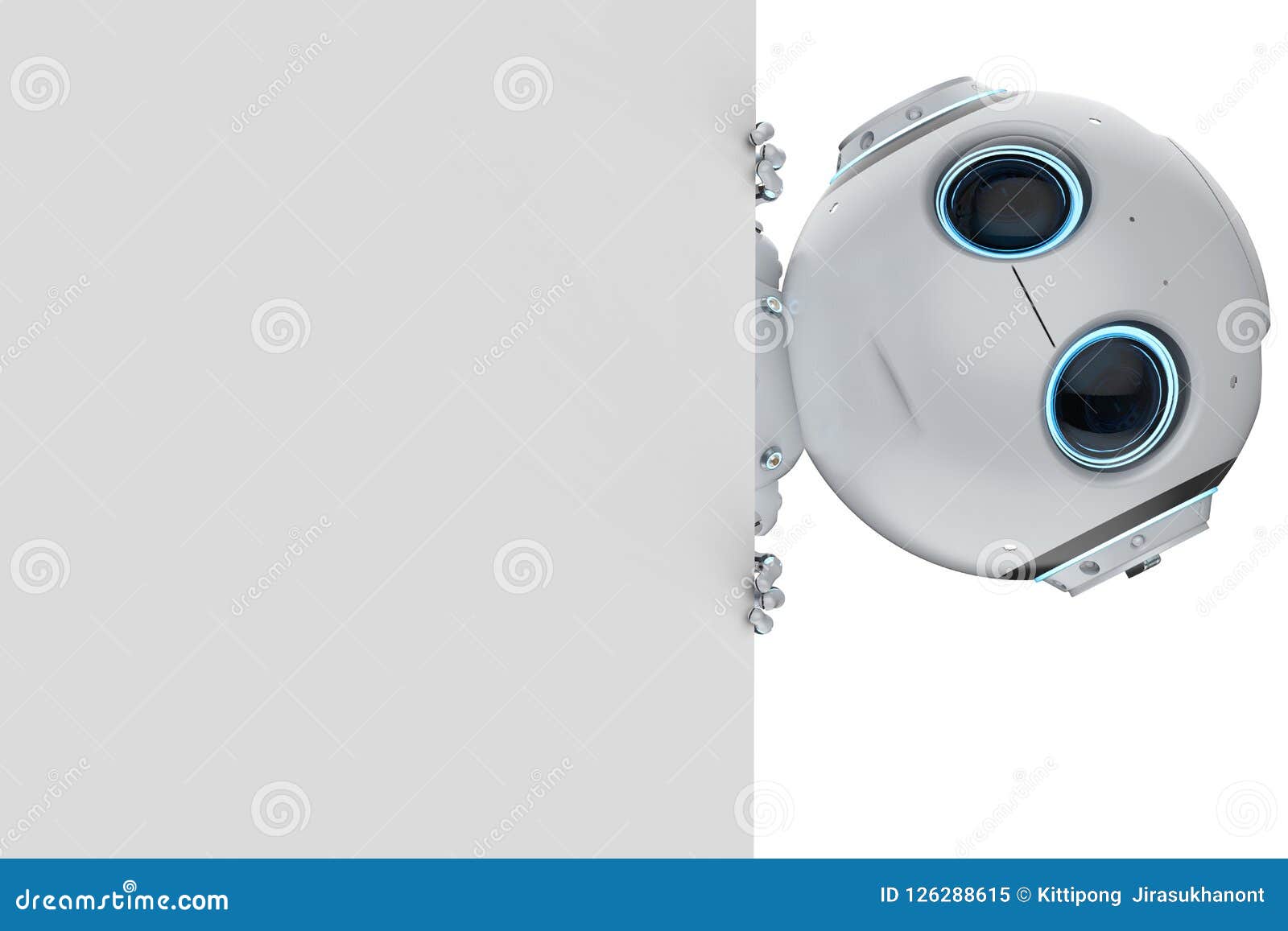 Robot And Empty White Blank Royalty-Free Cartoon | CartoonDealer.com ...