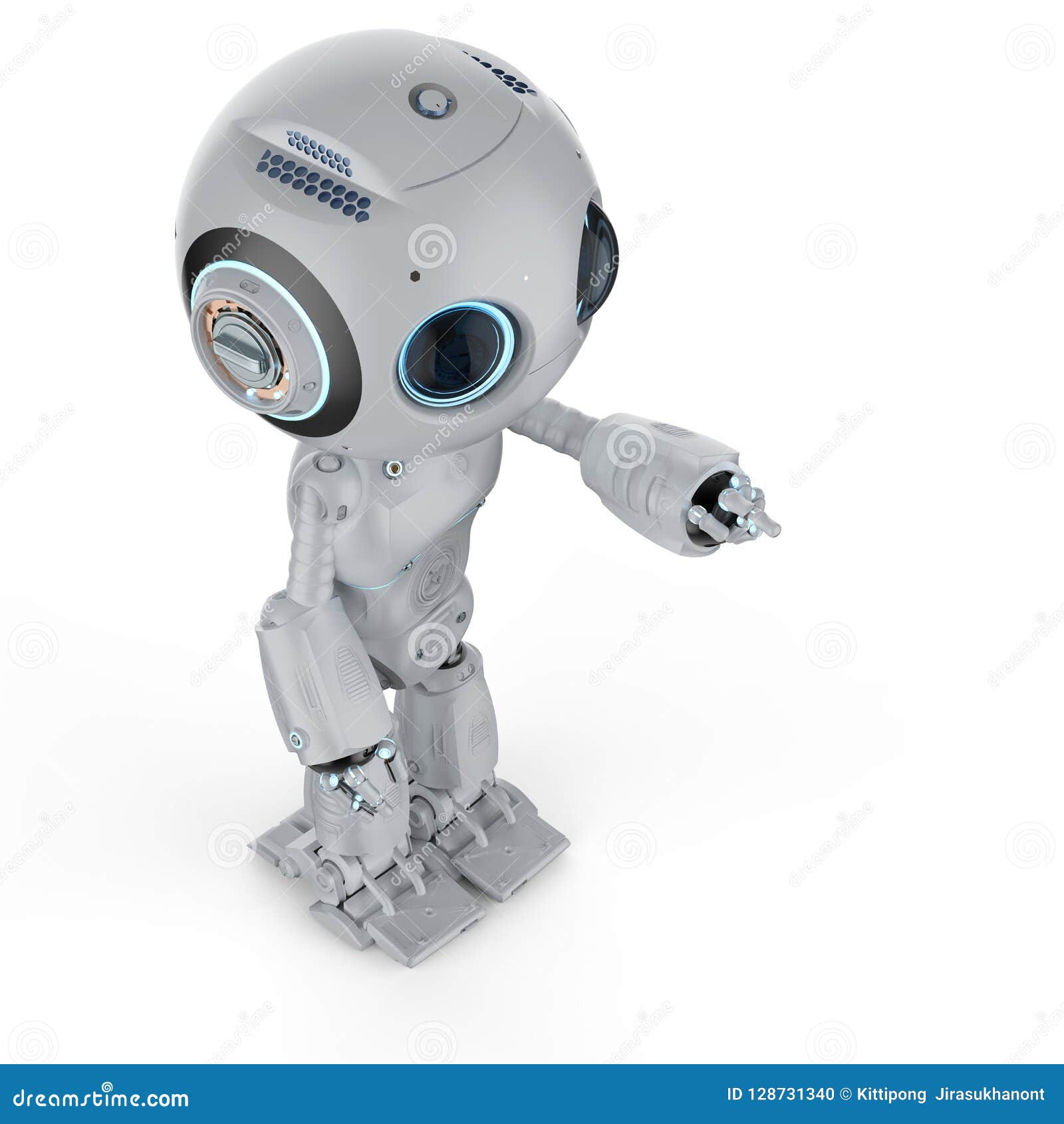 Mini robot finger point stock illustration. Illustration of lovely ...