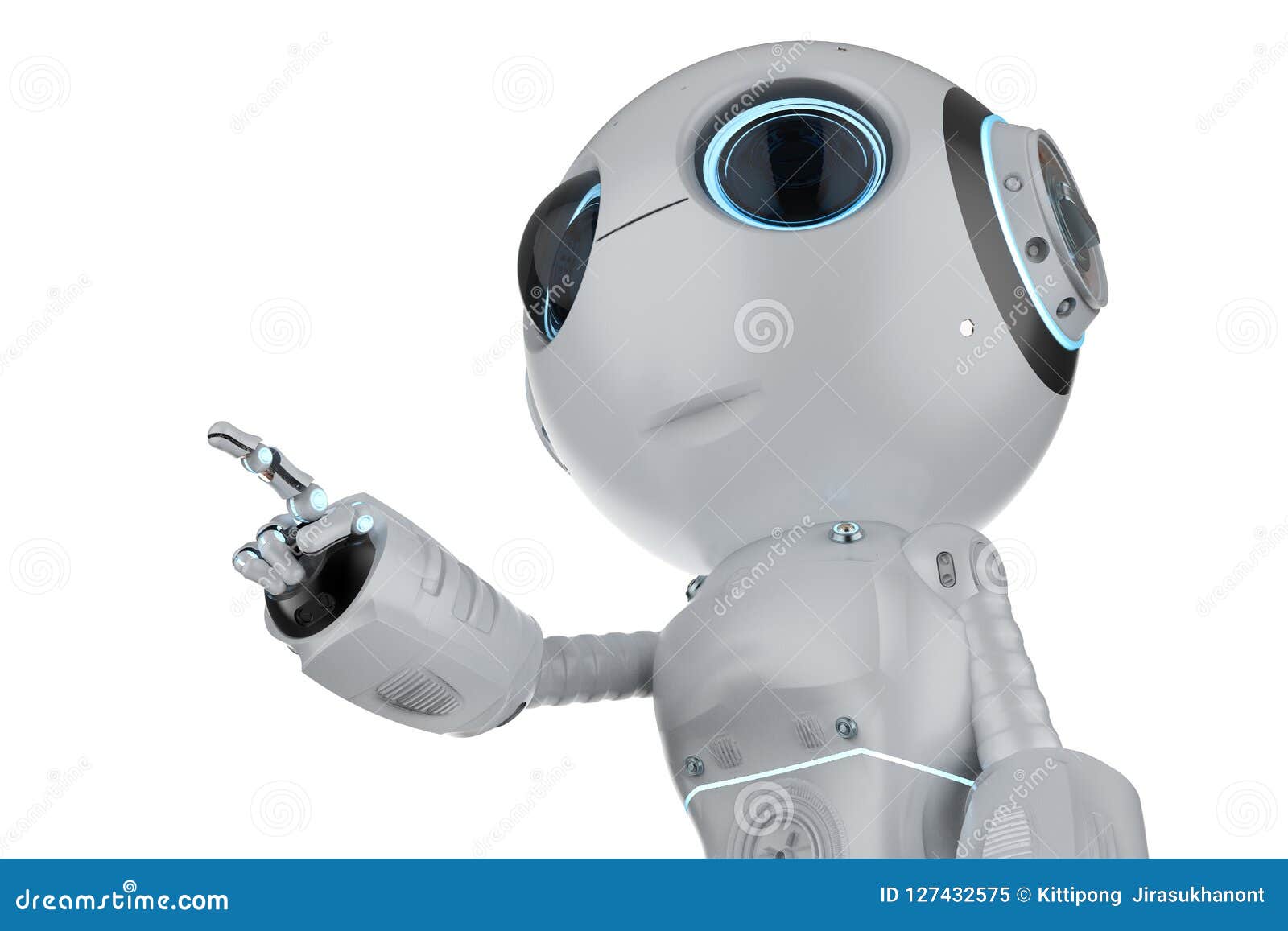 Mini robot finger point stock illustration. Illustration of adorable ...
