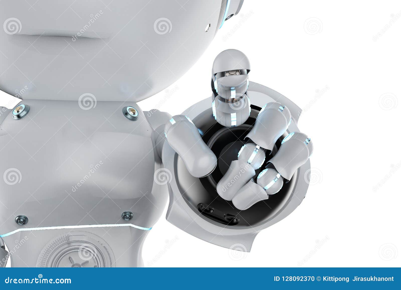 Mini robot finger point stock illustration. Illustration of automaton ...