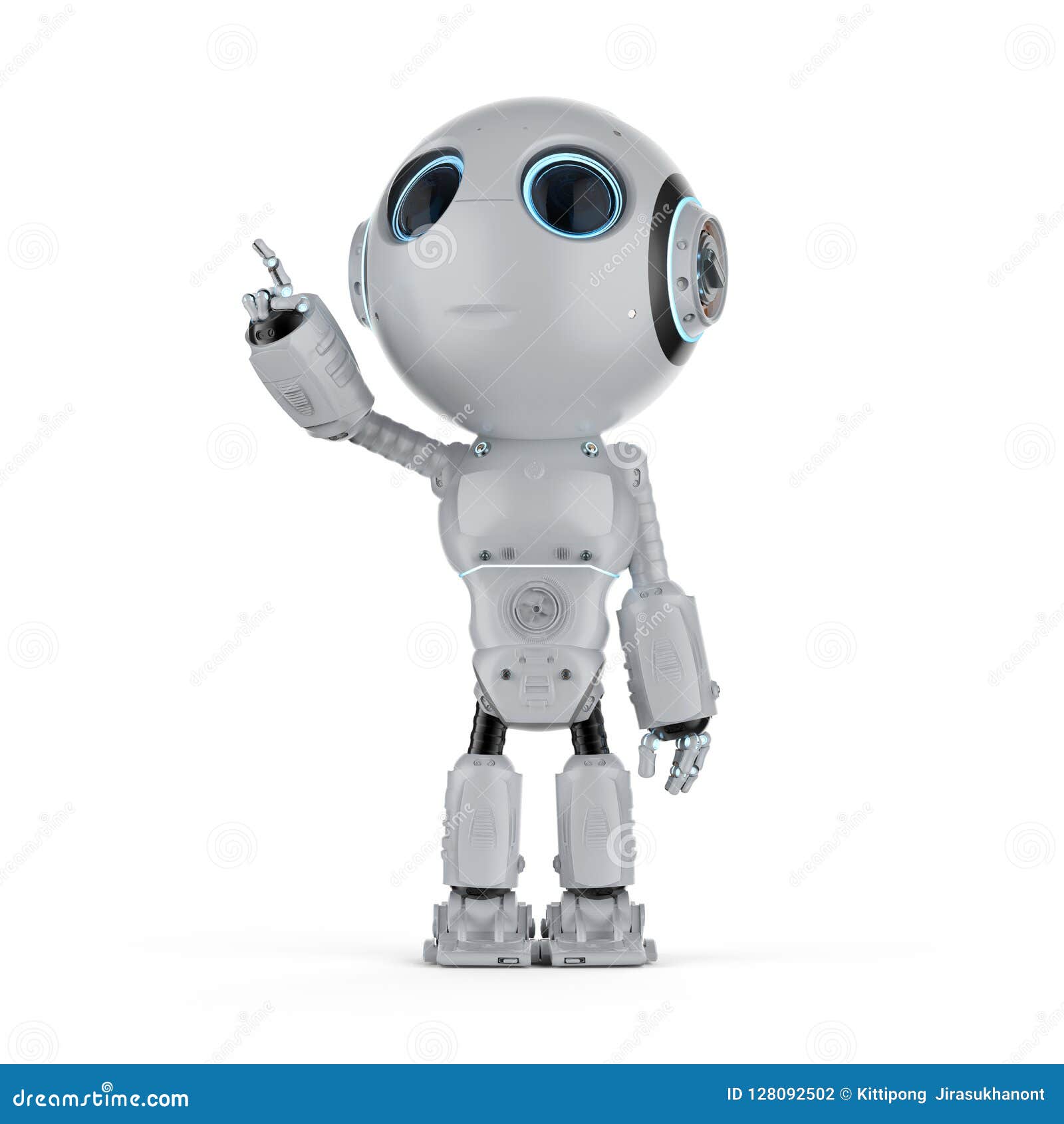 Mini robot finger point stock illustration. Illustration of friendly ...