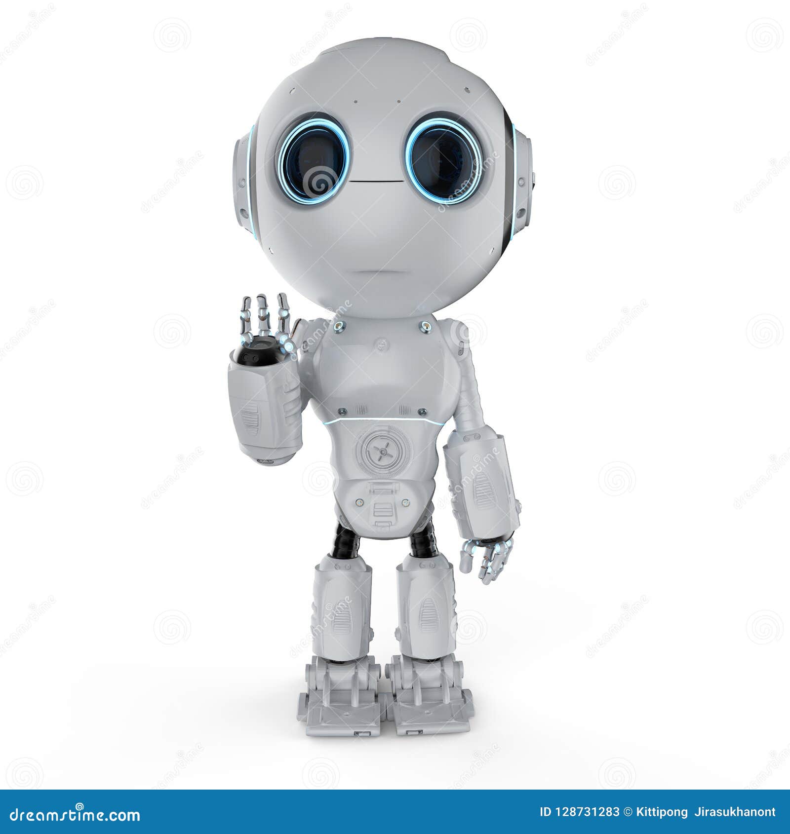 Mini robot hand up stock illustration. Illustration of artificial ...