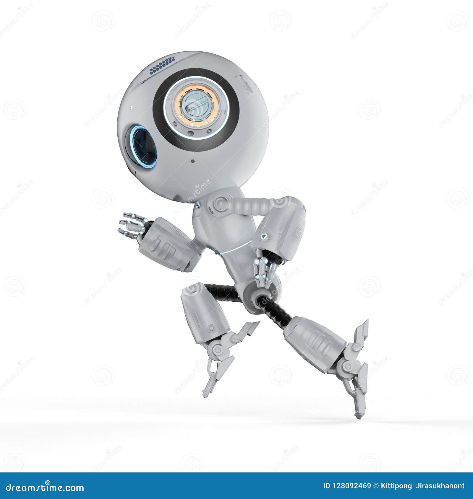 Mini robot run stock illustration. Illustration of futuristic - 128092469