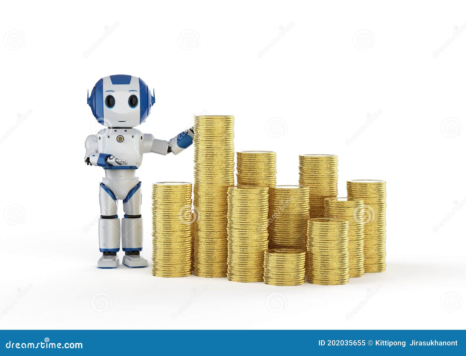 Robot And Coins Royalty-Free Stock Photo | CartoonDealer.com #13173417