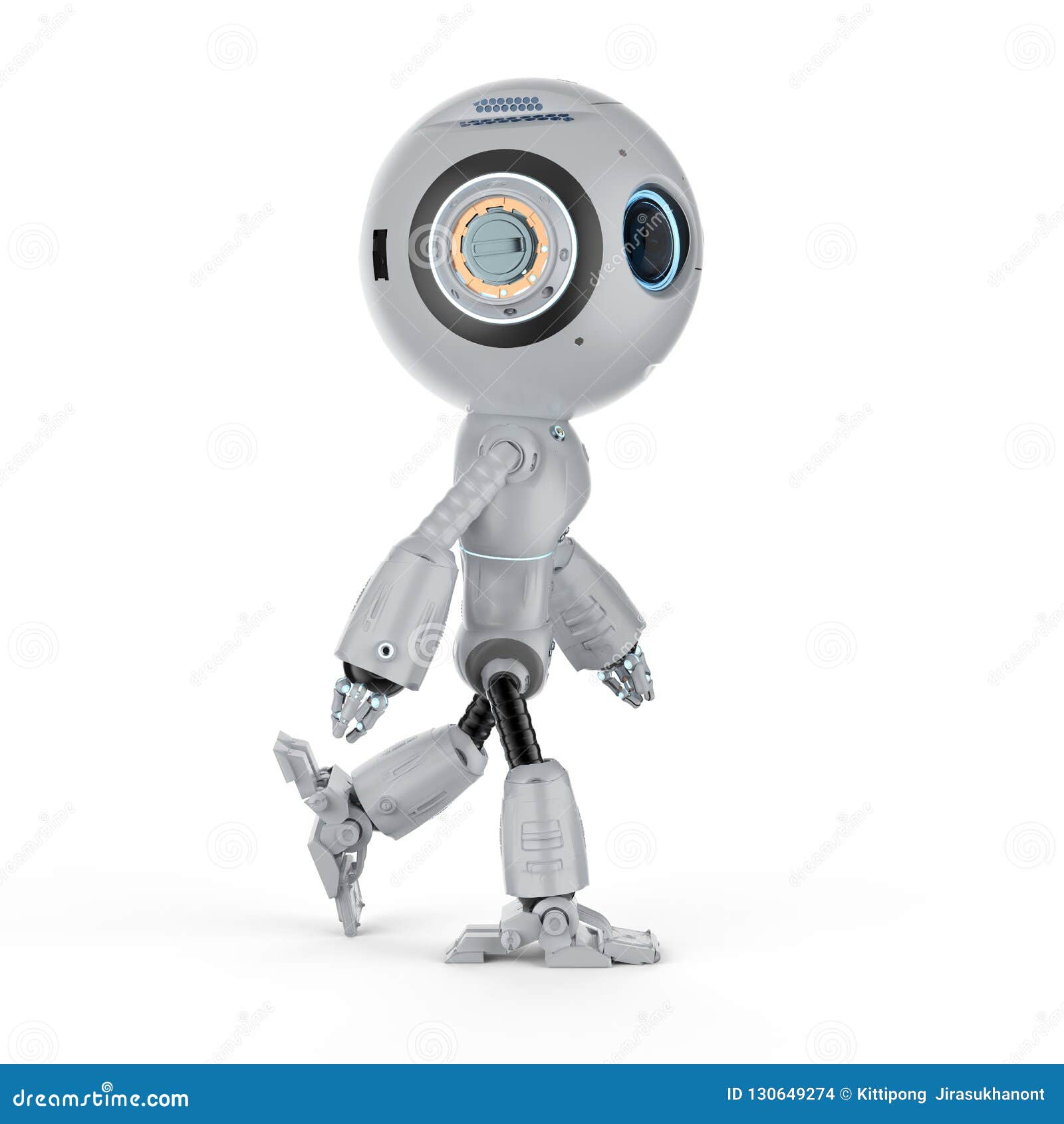 Mini robot walk stock illustration. Illustration of digital - 130649274