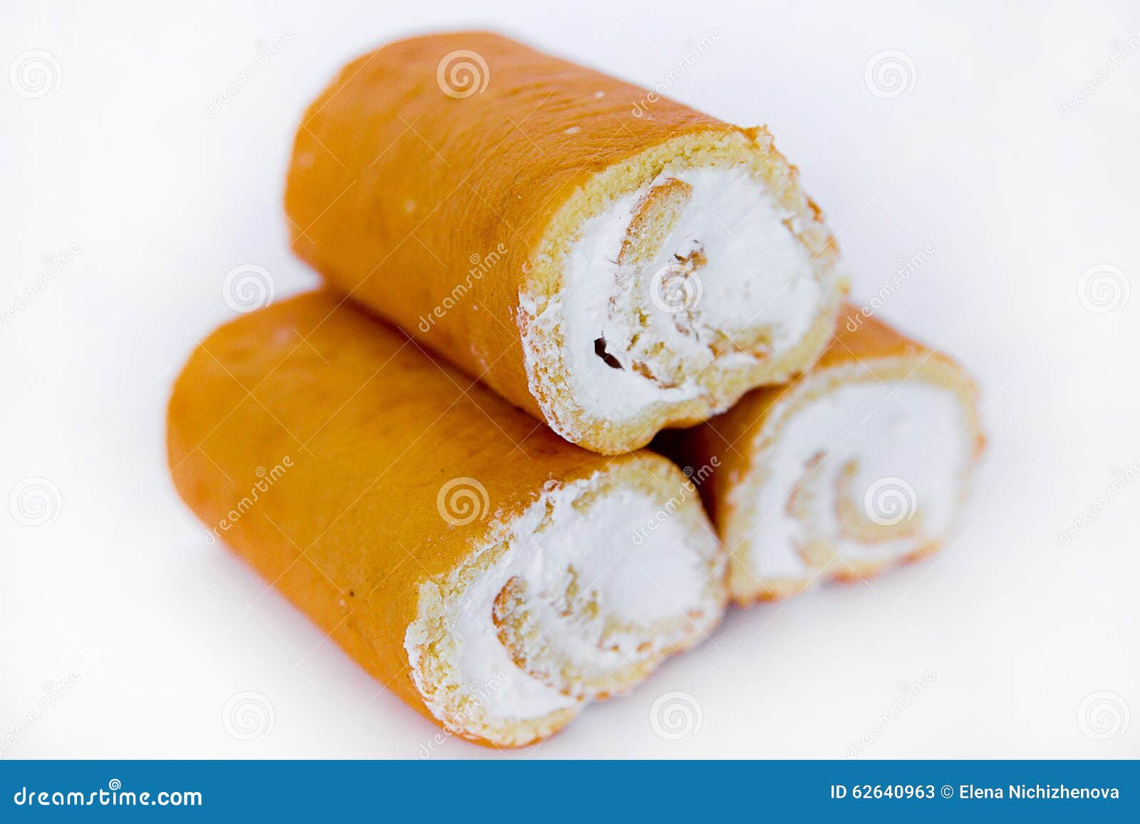 Mini roll with cream stock image. Image of food, calories - 62640963