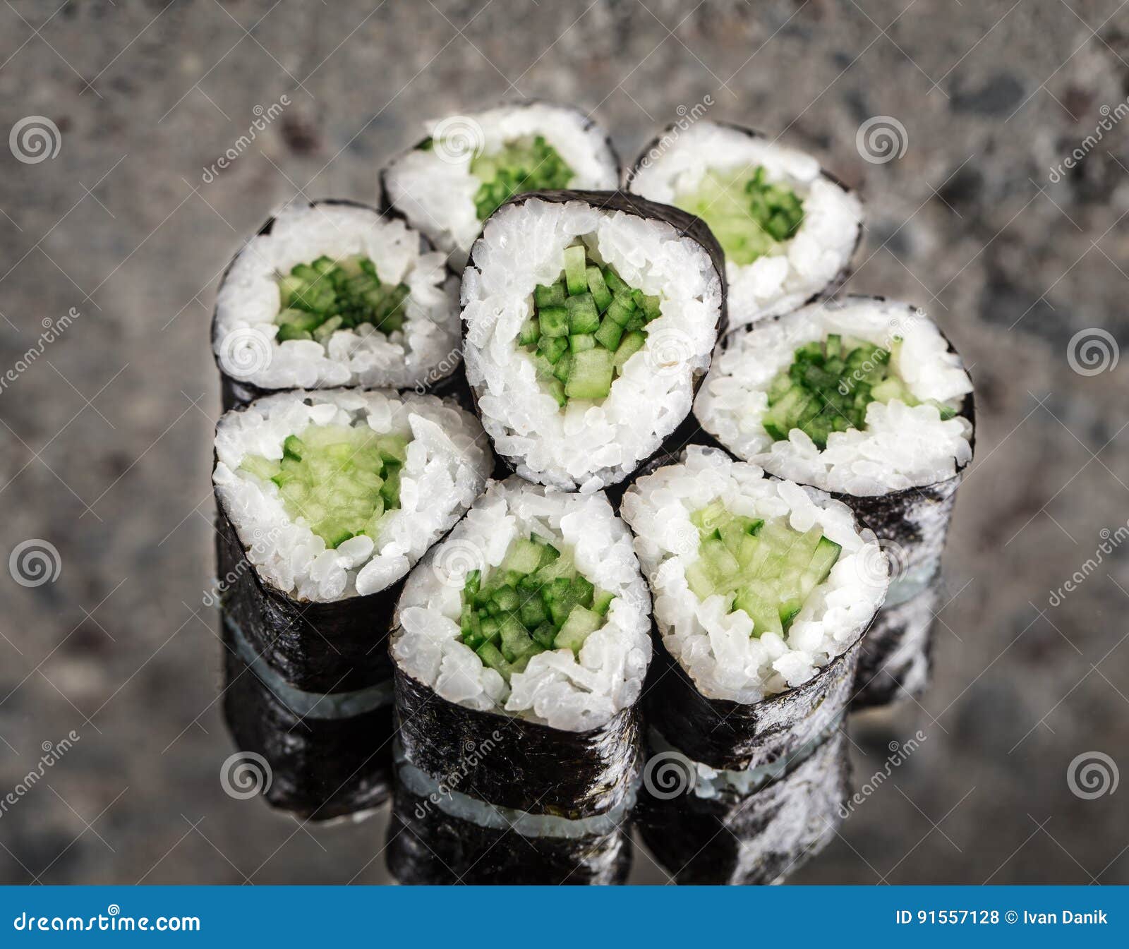 Mini roll with cucumber stock photo. Image of nori, freshness - 91557128