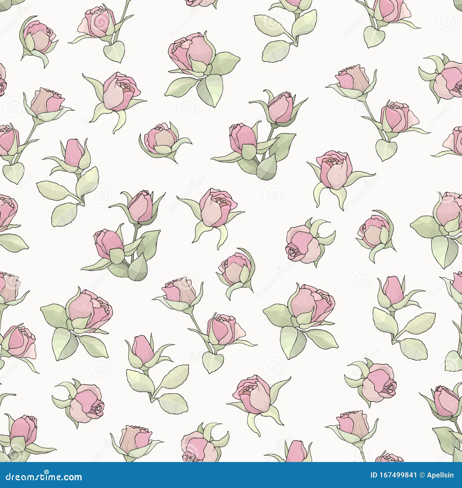 Mini roses pattern stock vector. Illustration of botany - 167499841