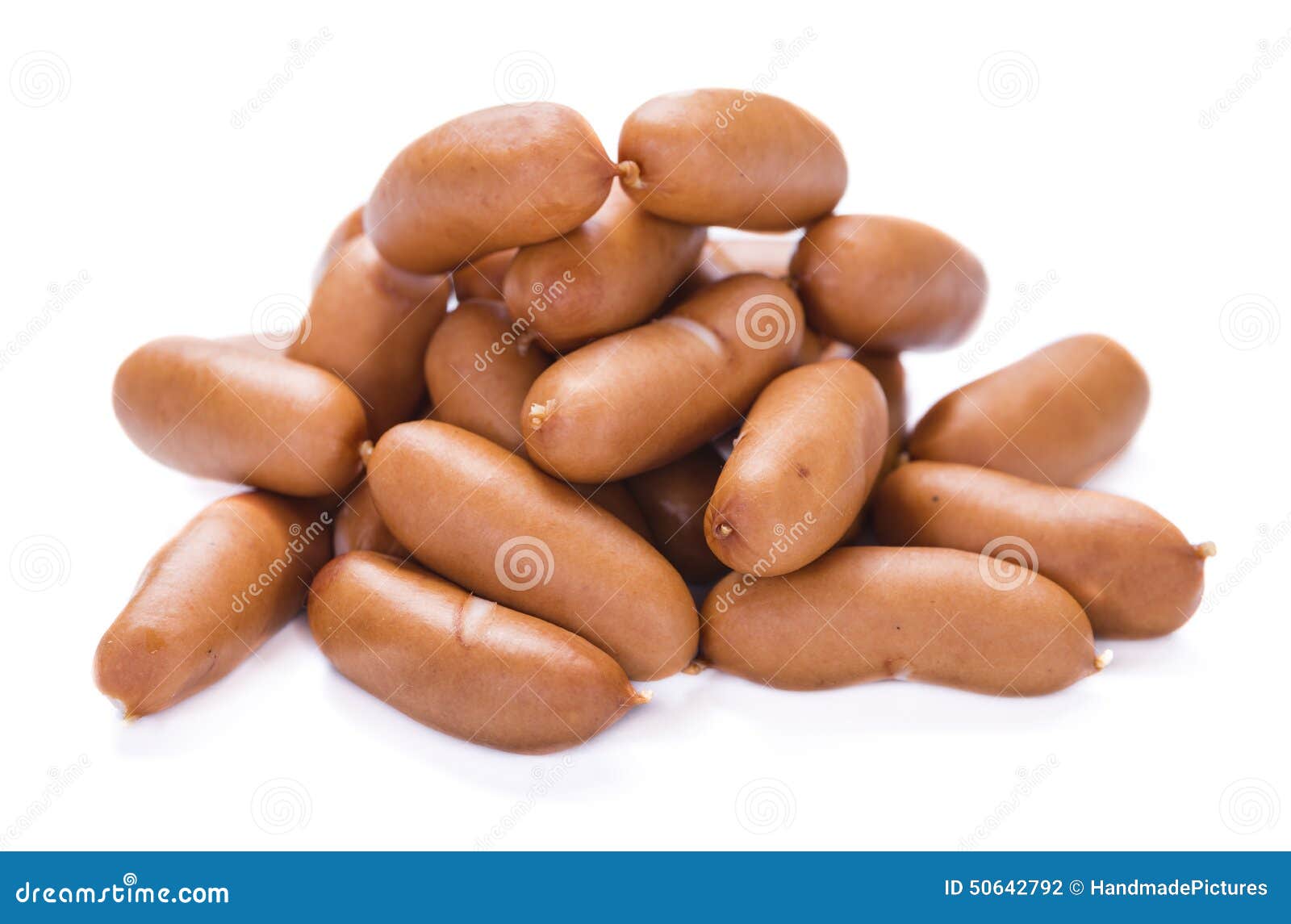 Mini Sausages Ha Isolato Su Bianco Fotografia Stock - Immagine di ...