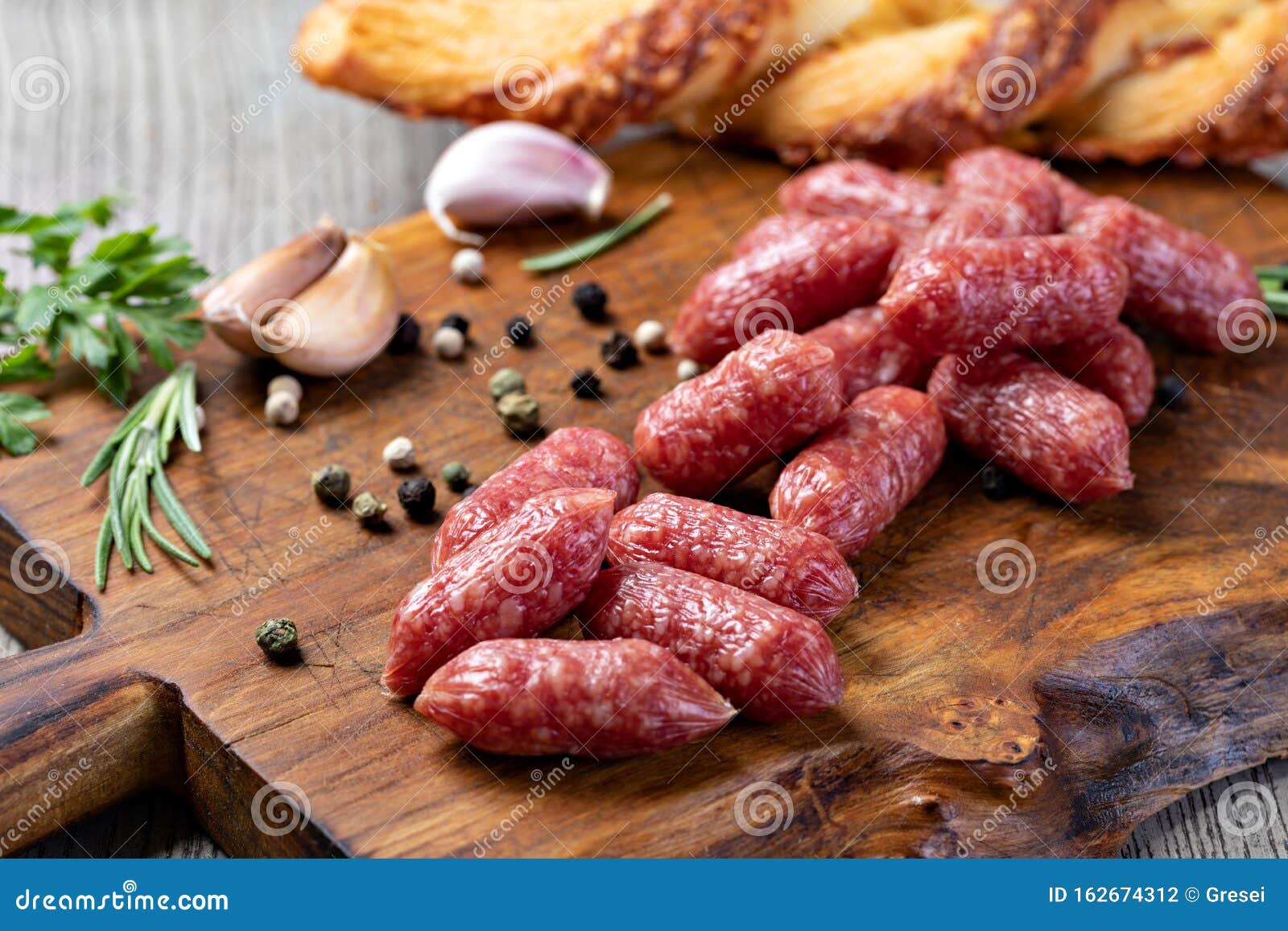 Mini sausages stock photo. Image of smoked, meal, closeup - 162674312