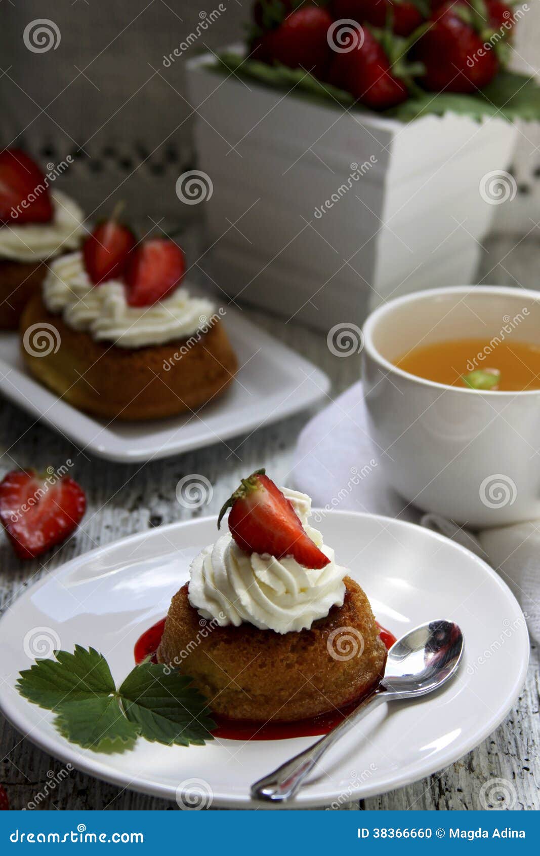 Mini savarin stock photo. Image of wooden, savarin, strawberry - 38366660