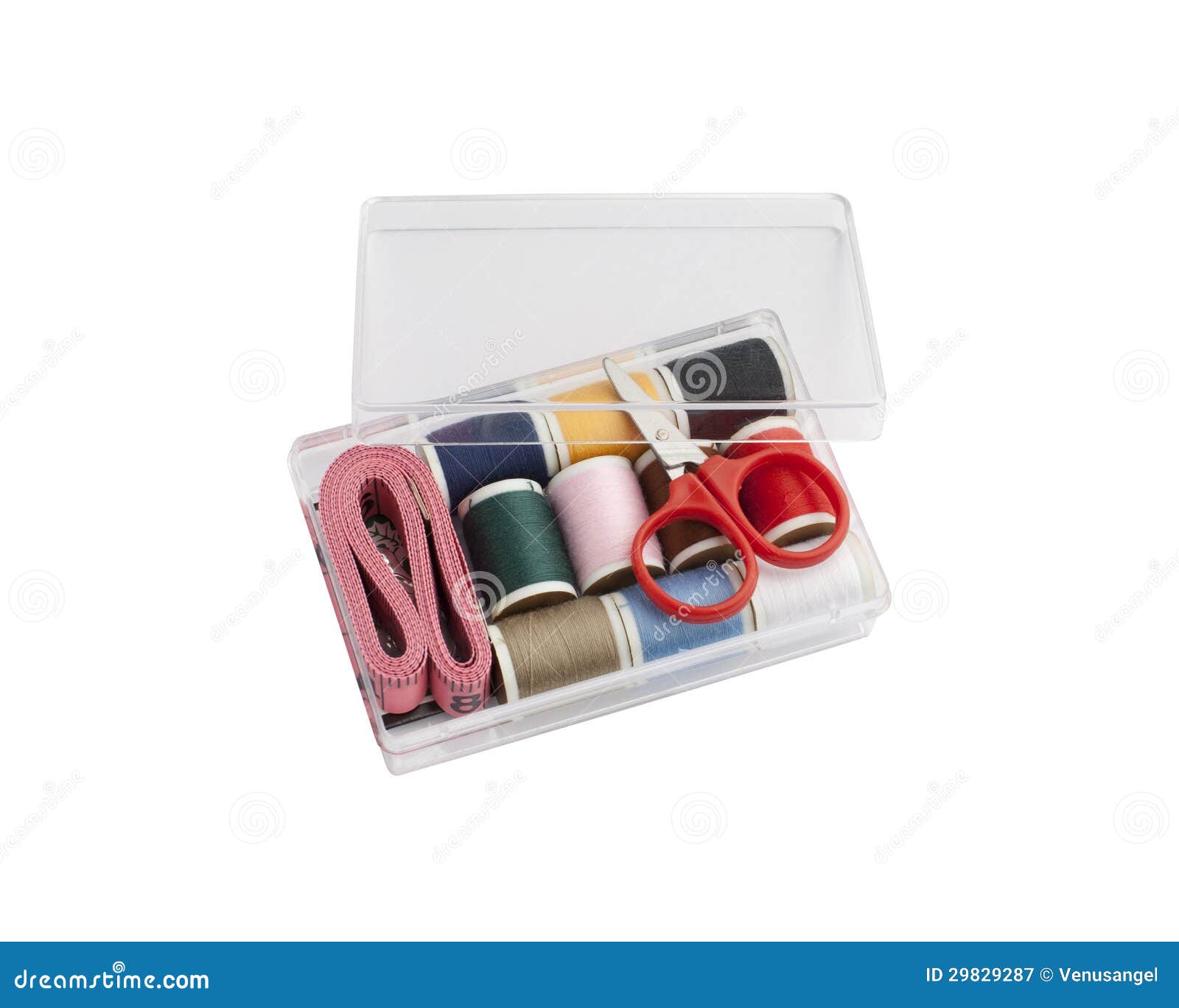 Mini Sewing Set in Plastic Box Stock Image - Image of orange, clothing ...