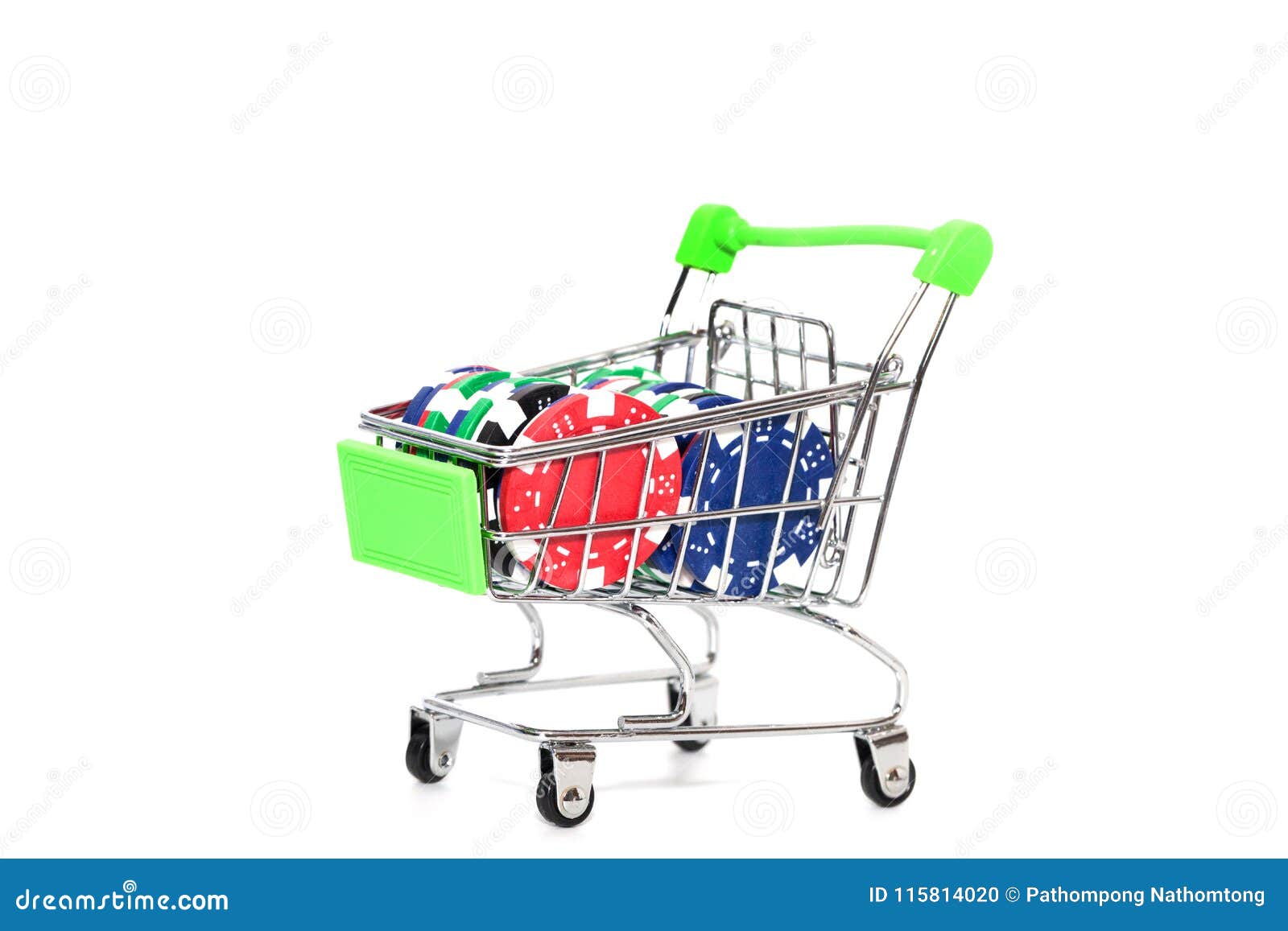 Mini Shopping Cart with Poker Chips Stock Photo - Image of jackpot ...
